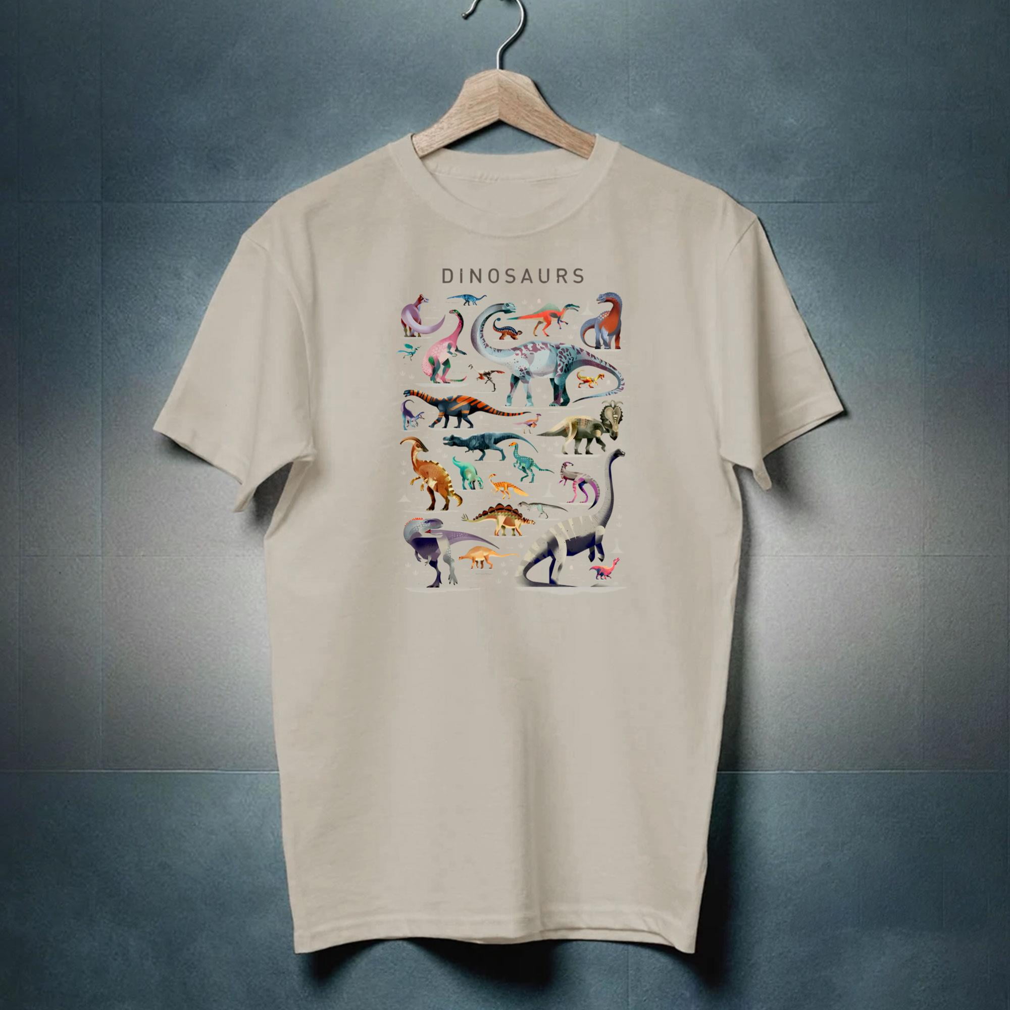 Dinosaur Alphabet Graphic Shirt, T-Rex Names Chart Vintage Retro Style ...
