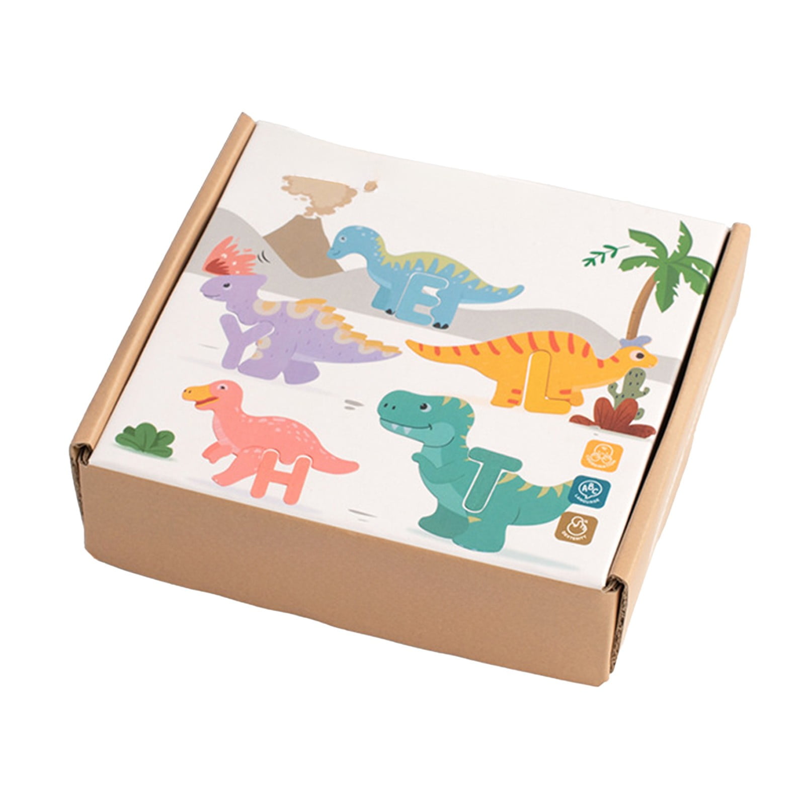 Dinosaur Alphabet Puzzle Wooden ABC Learning Game for 3-5 Years, 26 ...