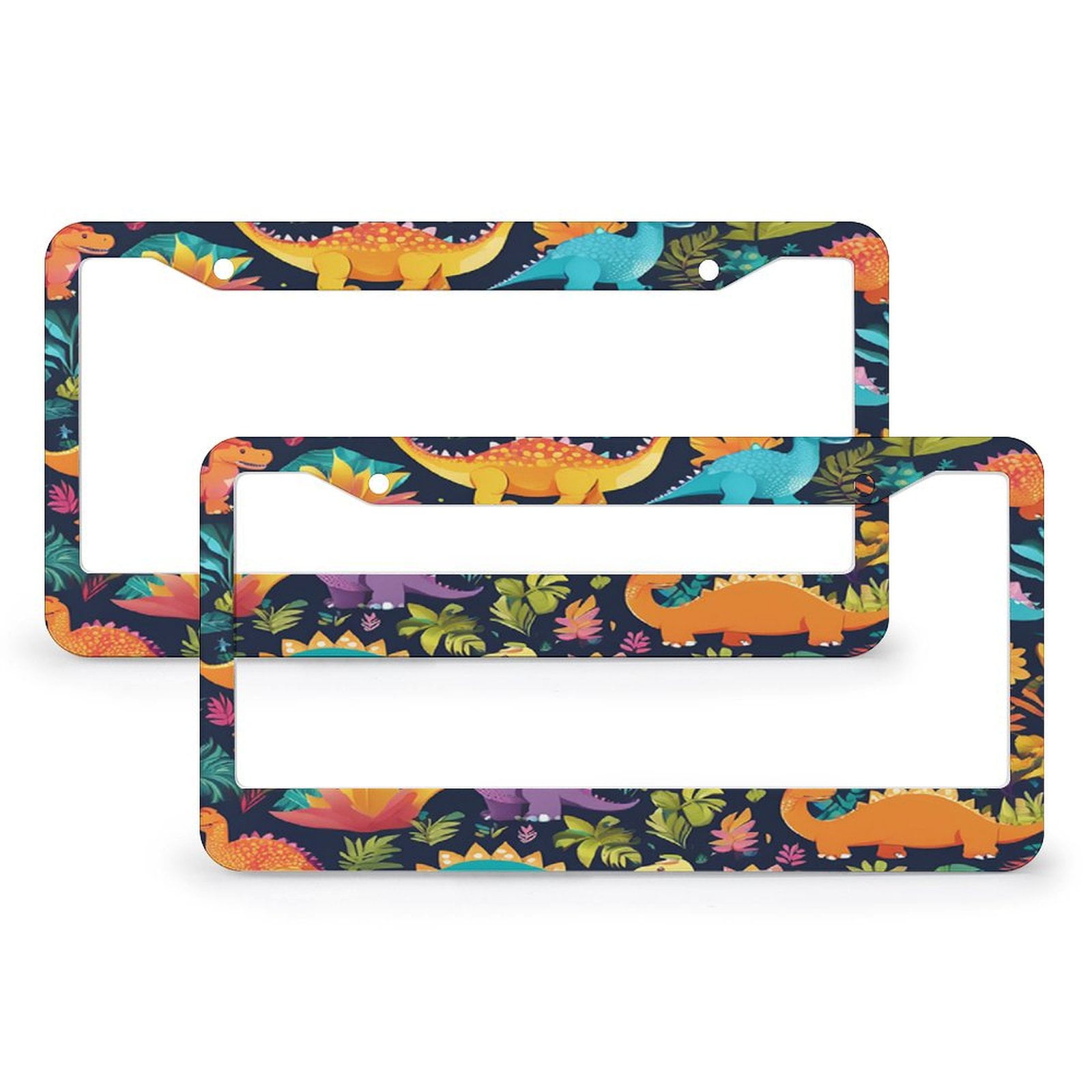 Dinosaur Aluminum Metal Car License Plate Frame Covers With 2 Holes - 2 ...