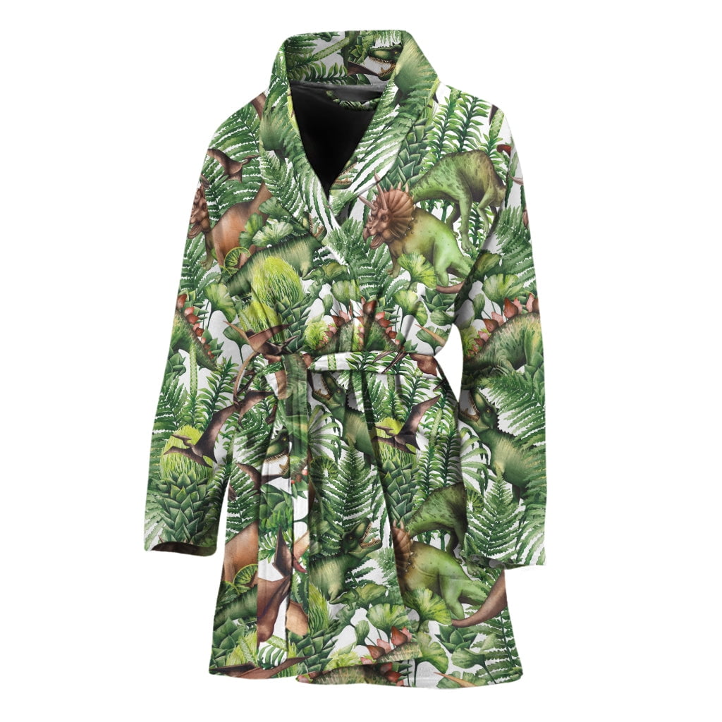 Dinosaur And Prehistoric Plants Women Bathrobe One Size Univeral Fits ...