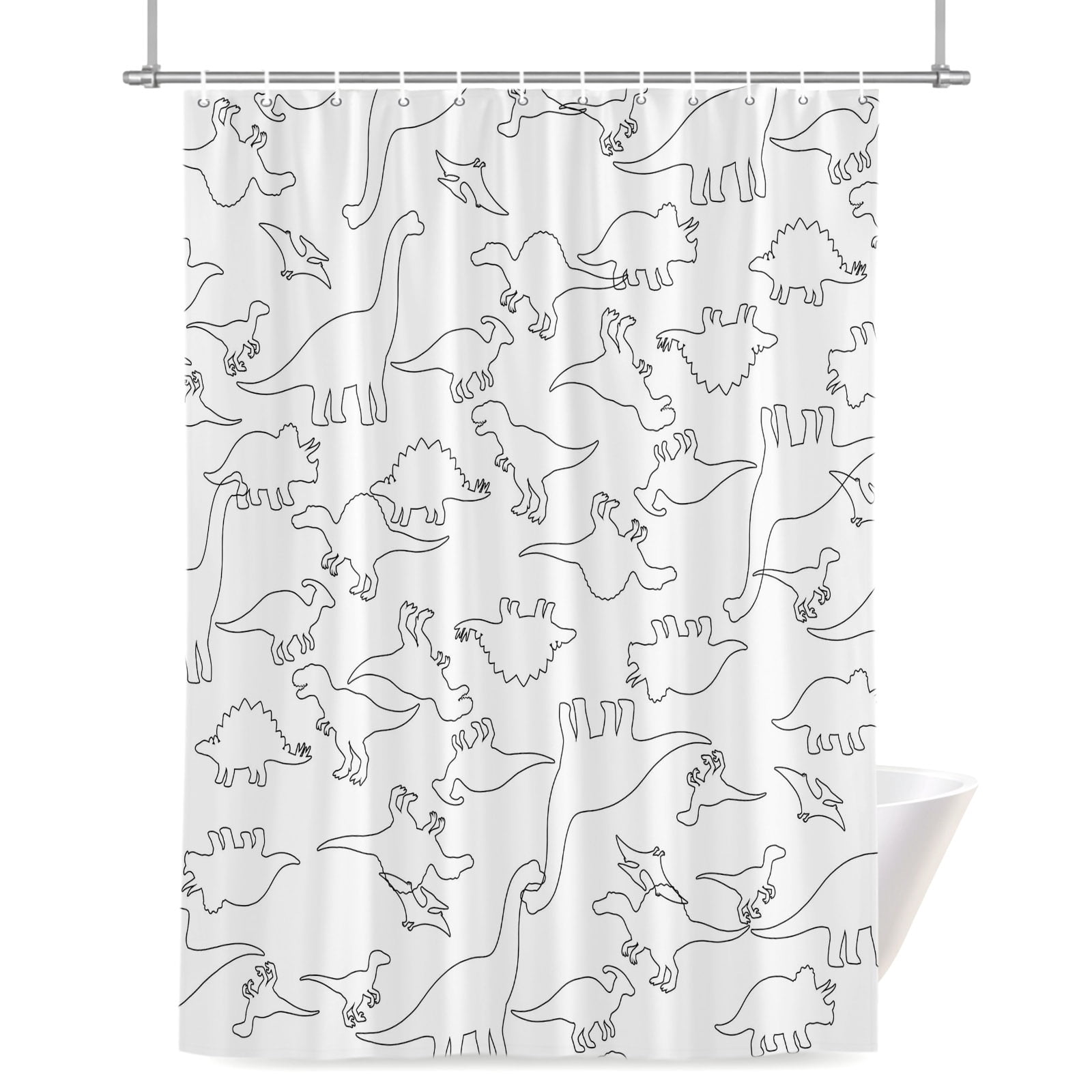 Dinosaur Animal Shower Curtains for Bathroom, Abstract Dinosaur ...