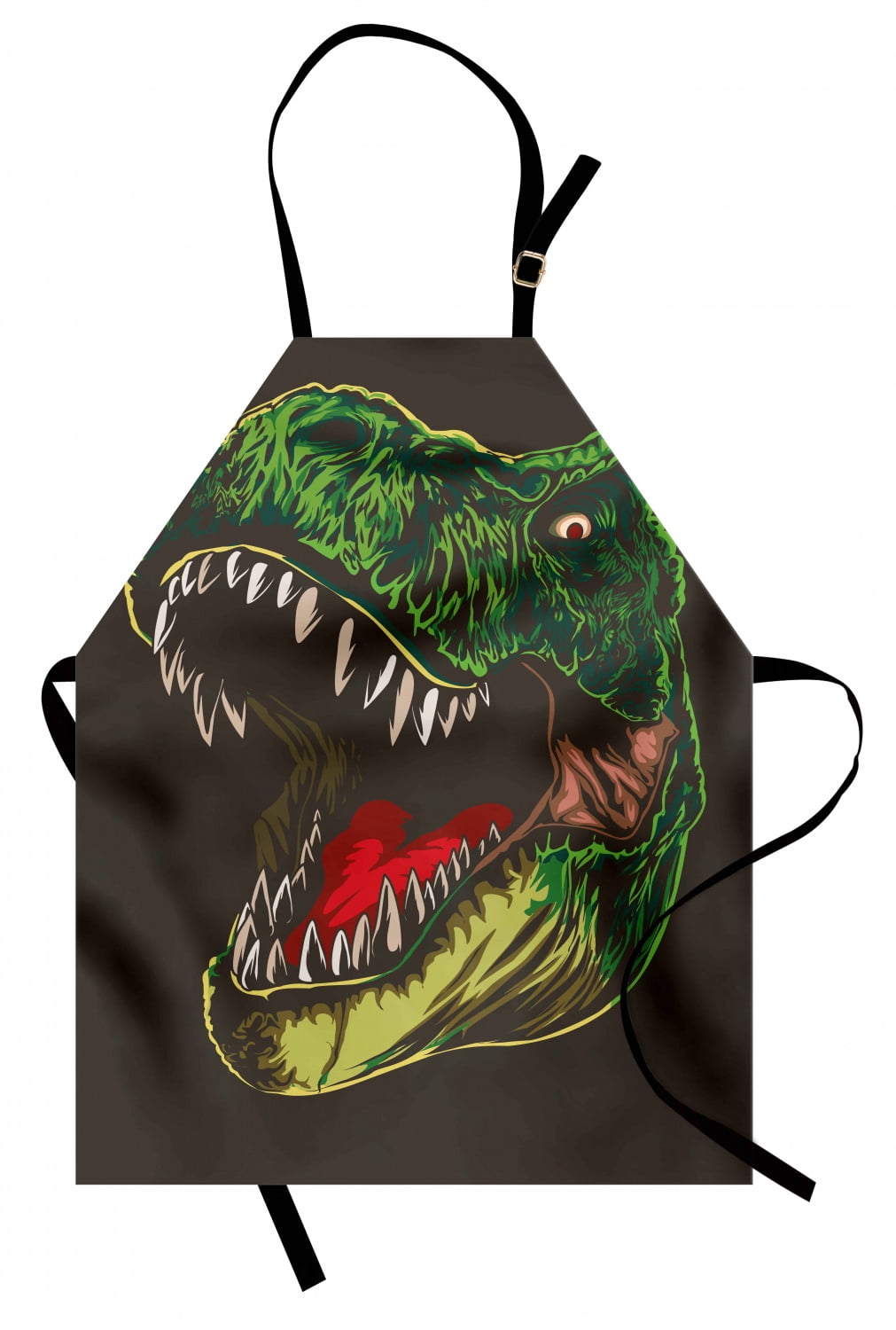 Dinosaur Apron Aggressive Wild T-Rex Head Colorful Hand Drawn Style ...