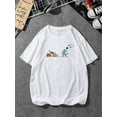 Dinosaur Art Shirt Featuring Playful Dino Characters and Falling Meteor ...