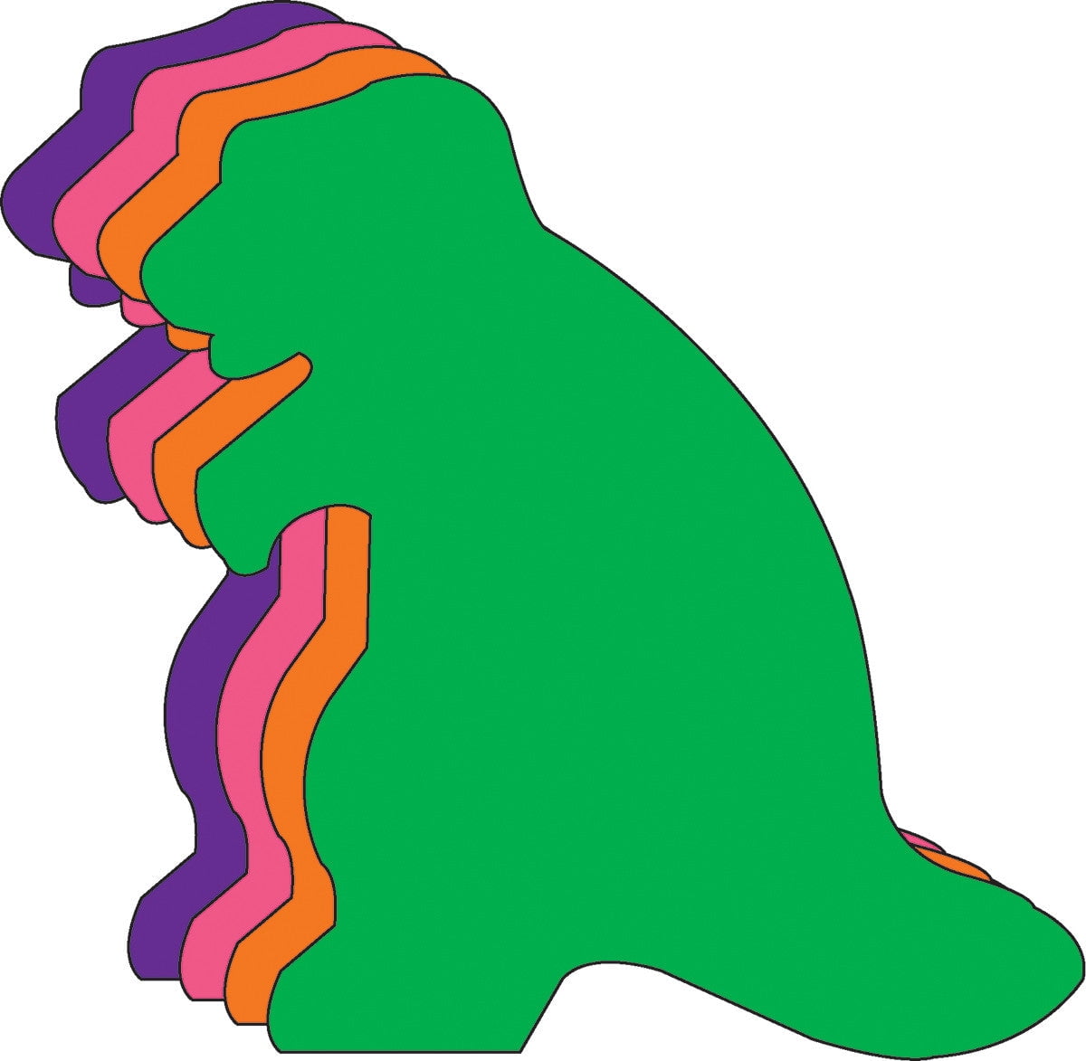 Dinosaur Assorted Color Creative Cut-Outs- 5.5in, 31 pcs - Walmart.com