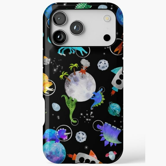 Dinosaur Astronauts in Outer Space Phone Case for iPhone 11 through 17 ...