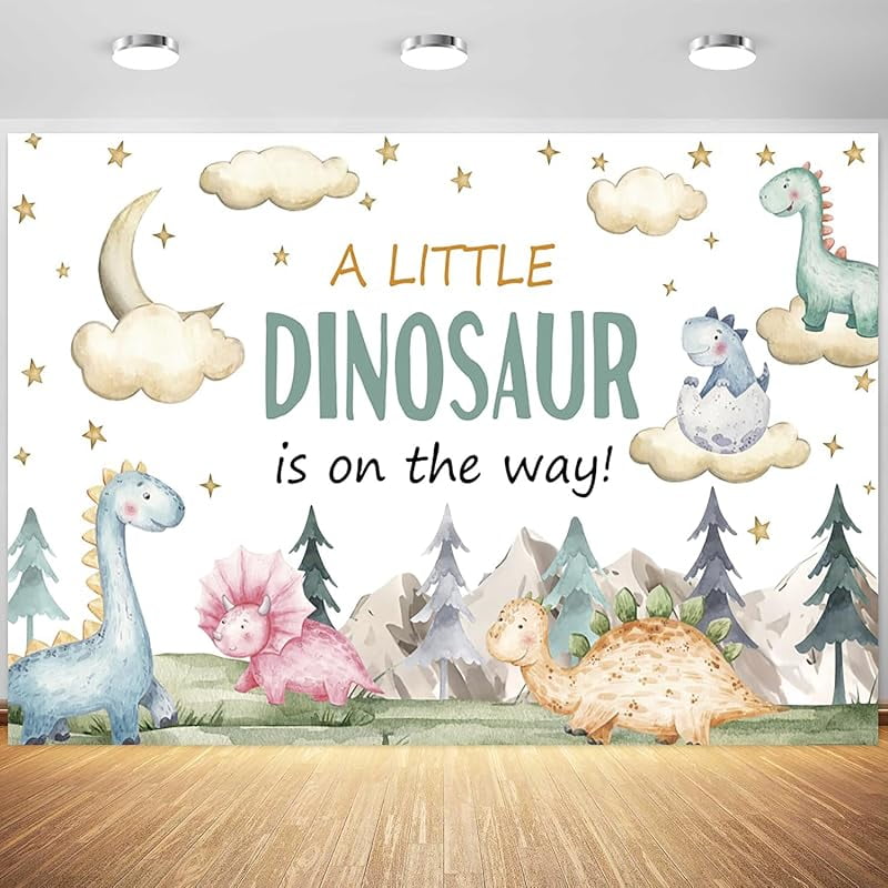 Dinosaur Baby Shower Backdrop Dinosaur Stars Nature Scenery Photography ...