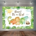 Dinosaur Baby Shower Backdrop Rawr It's a Boy Dinosaur Party ...