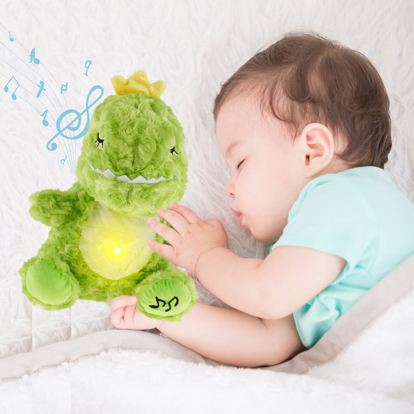 Dinosaur Baby Soothing Plush Toy Battery Operated Dinosaur Sleeping ...