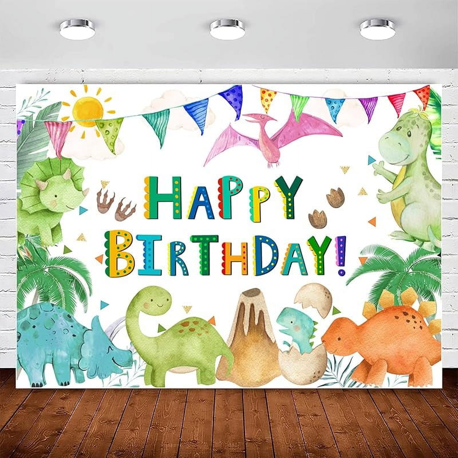 Dinosaur Backdrop Jungle Safari World Happy Birthday Photography ...