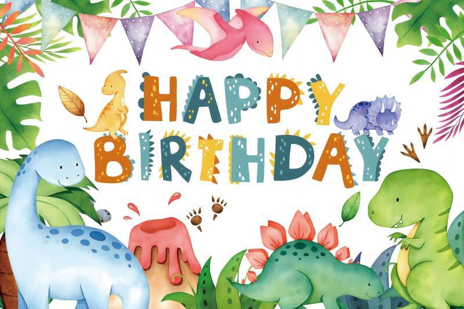 Dinosaur Backdrop for Boys Birthday Party, Dino Theme Banner Decoration ...