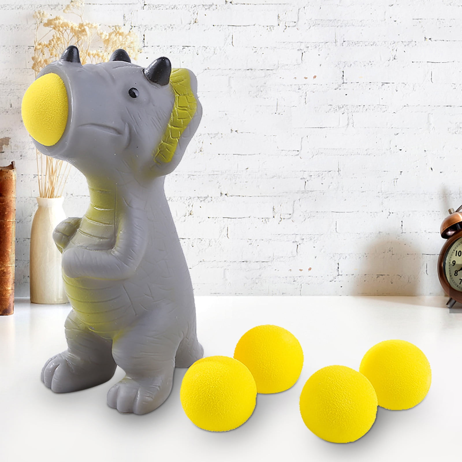 Dinosaur Ball Popper Toy - Includes 5 Soft Foam Balls - Launcher Safe ...