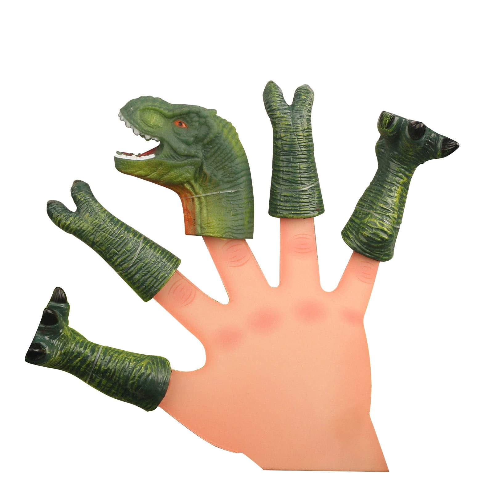 Dinosaur Bath Finger Puppets Set for Toddlers, 5-Piece Rubber Dinosaur ...