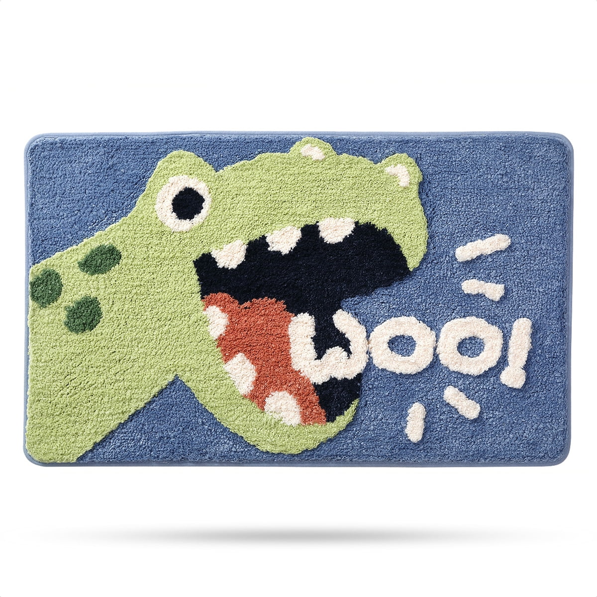 Dinosaur Bath Mat, Microfiber Water Absorbent Bath Rugs Thick Shaggy ...