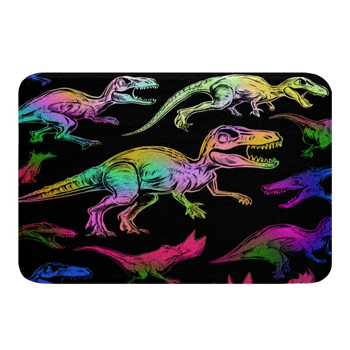 Dinosaur Bath Mat Rainbow Dino Outdoor Rug 16"x24",Jungle Animal ...