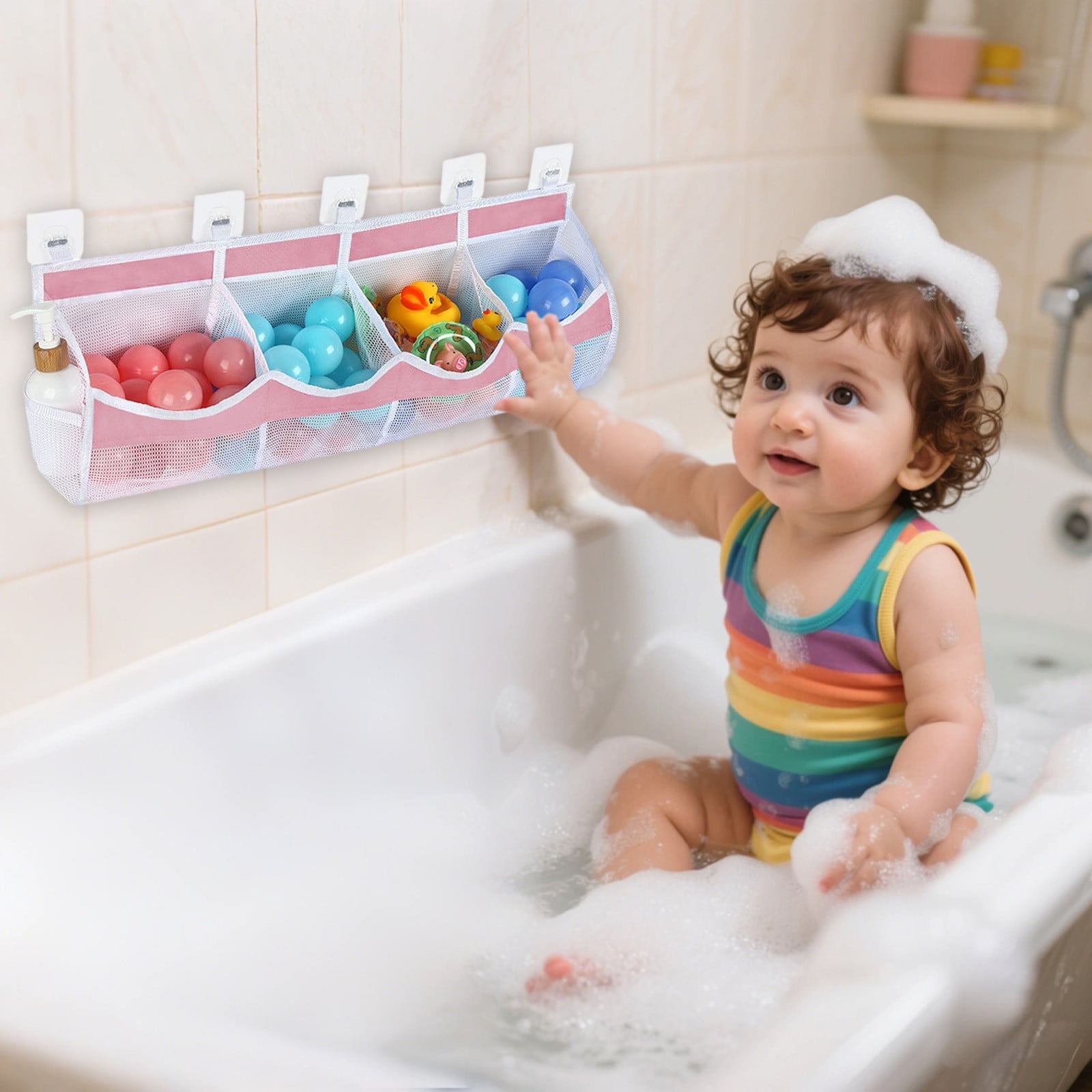 Dinosaur Bath Toy Storage Organizer | Large Capacity Plastic Bathroom ...