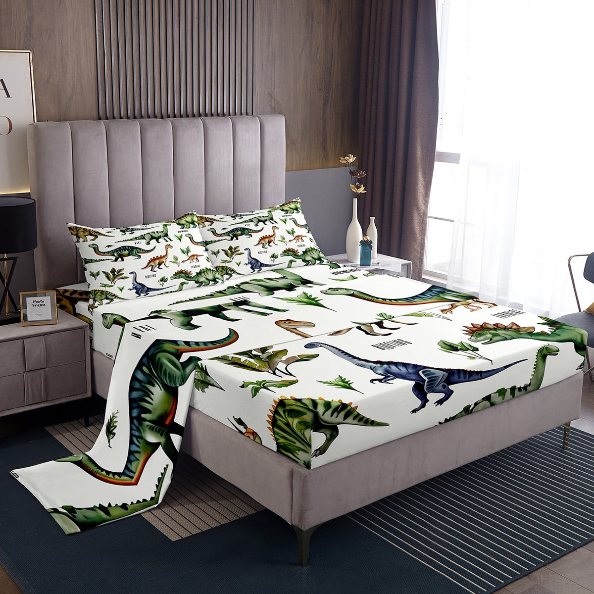 Dinosaur Bed Sheets Queen for Boys Dinosaur Queen Sheets, Cute Dinosaur ...