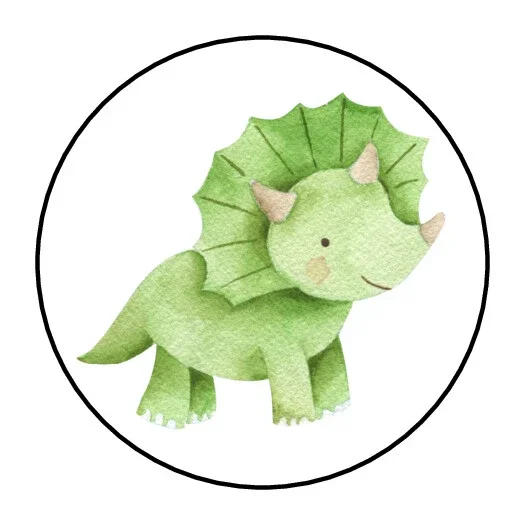 Dinosaur Birthday Baby Shower Favor Labels Round Stickers Phone Decal ...