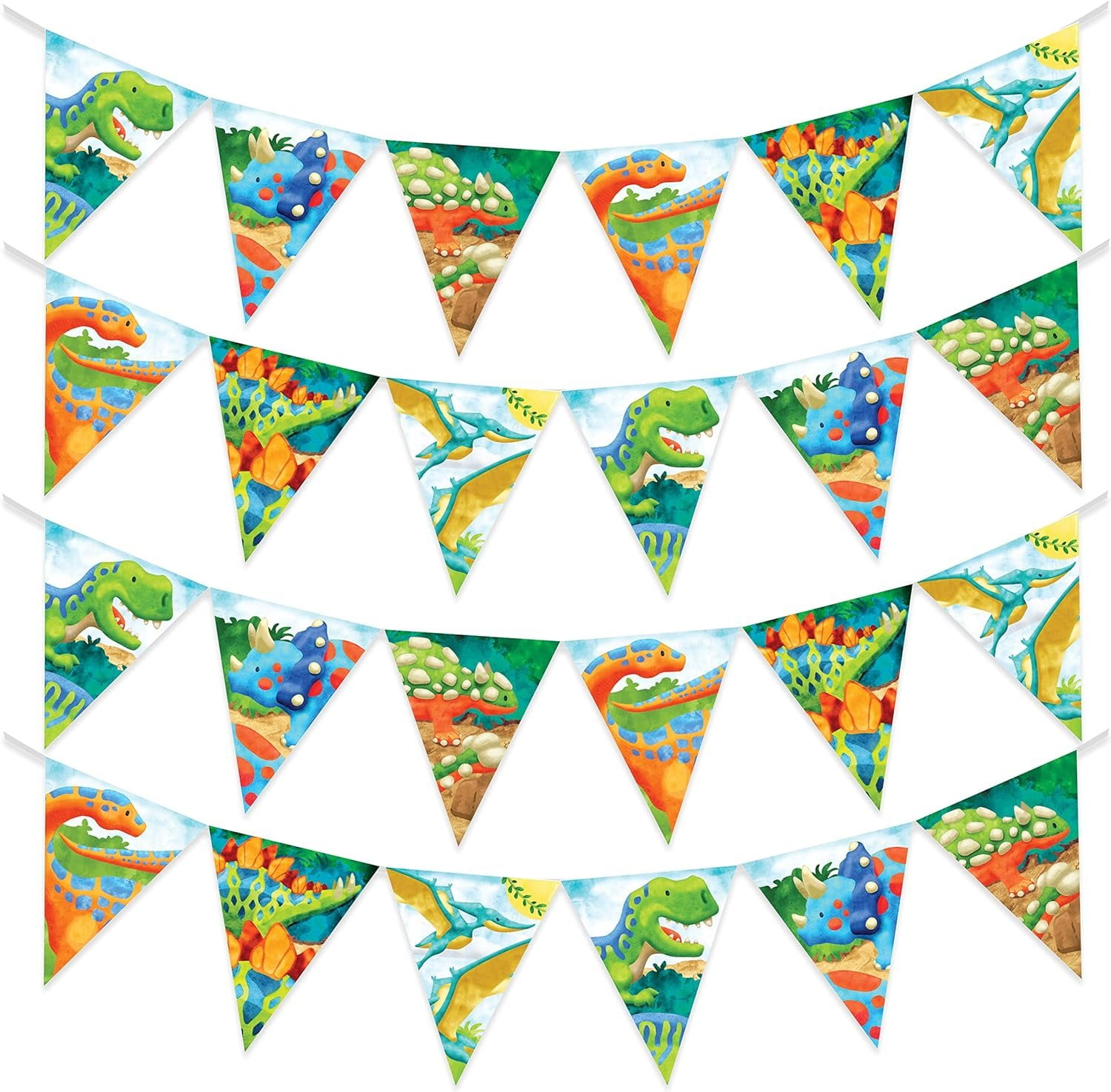 Dinosaur Birthday Banner Pennant 2 Pack - Dinosaur Party Supplies ...