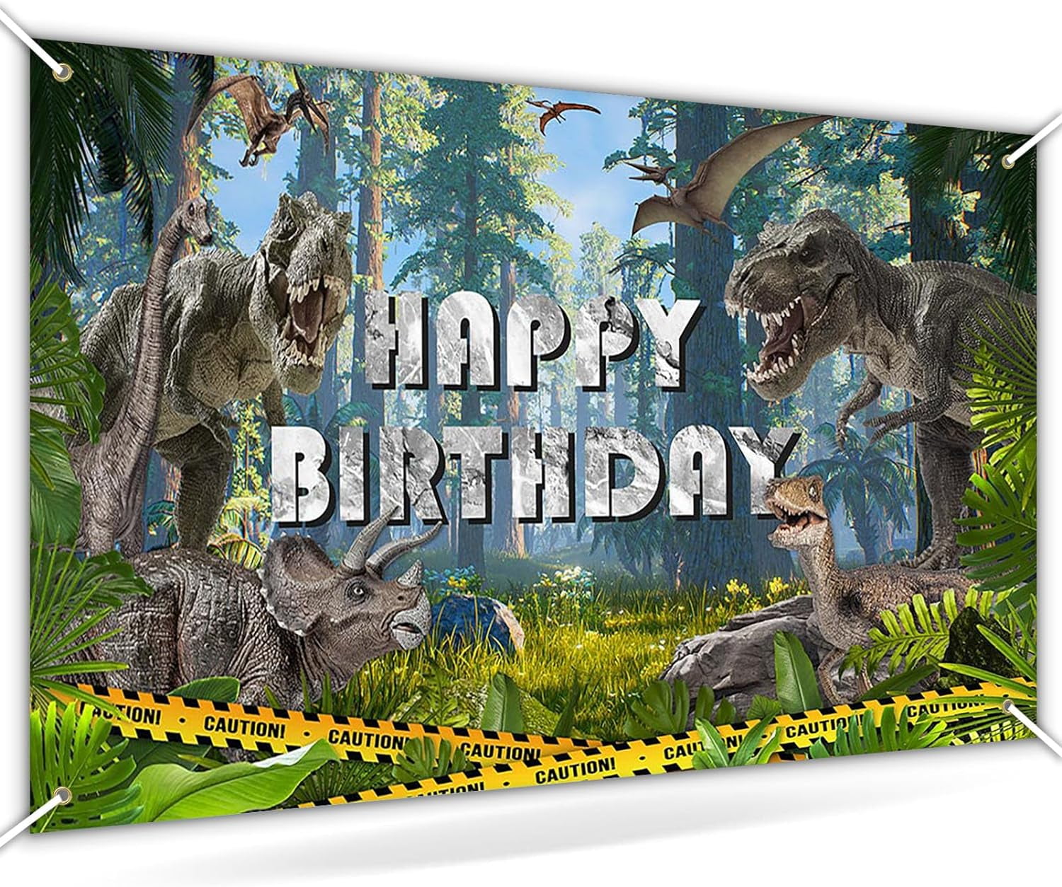 Dinosaur Birthday Banner Dinosaur Theme Birthday Party Backdrop ...