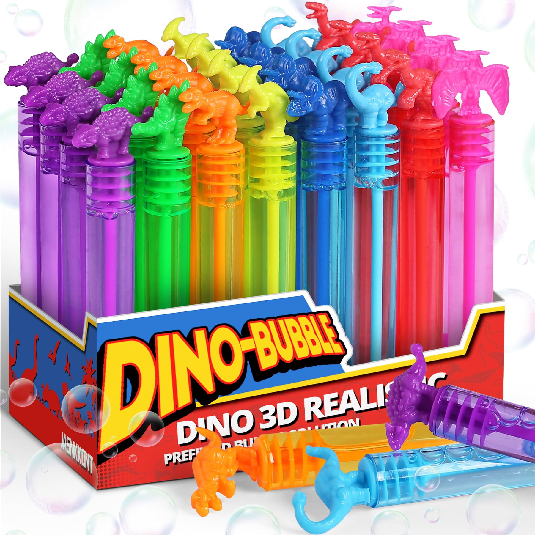 Dinosaur Birthday Decoration, 3D Detail Mini Bubble Wands Bulk 32 Pack ...