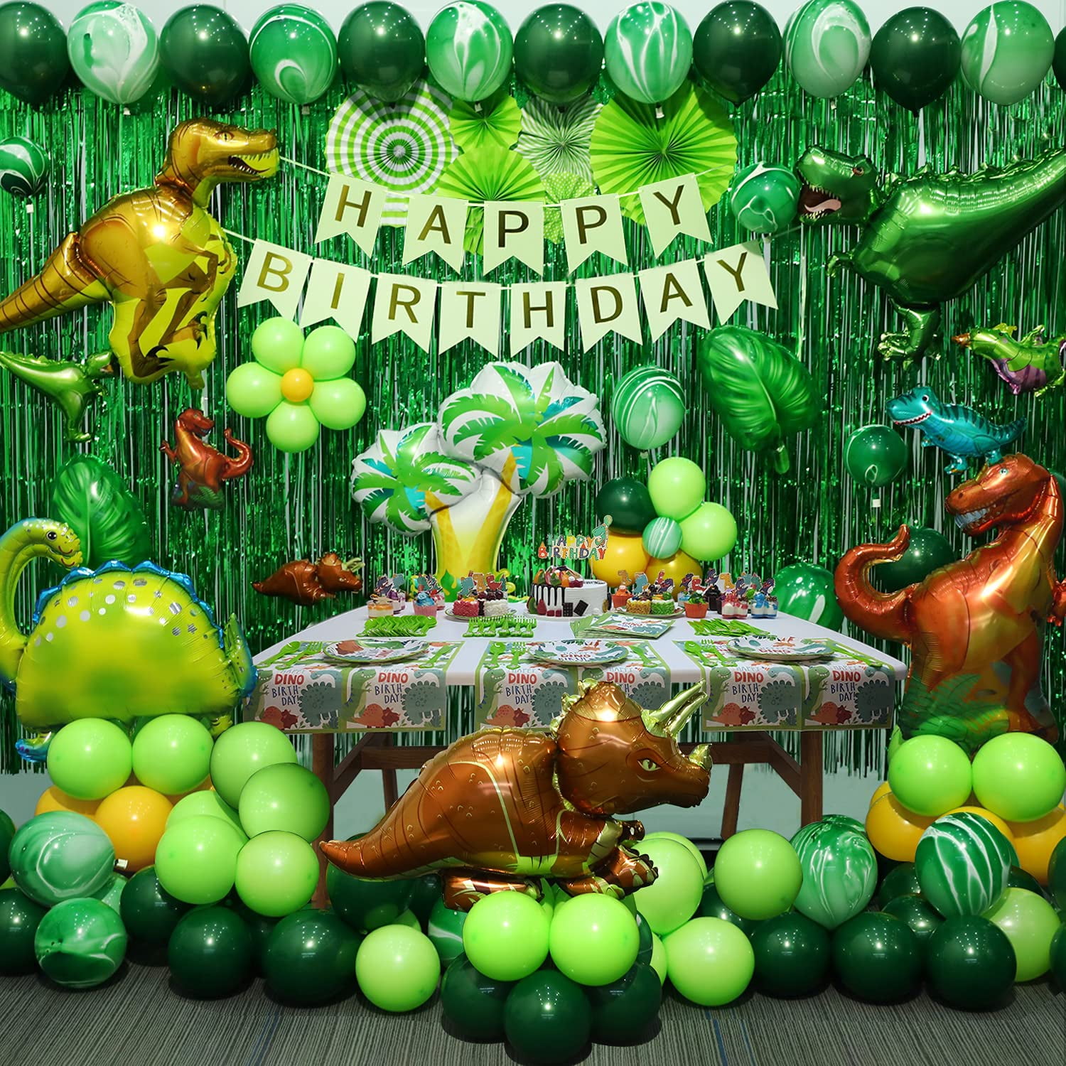 Dinosaur Birthday Decorations, 284 Pcs Dinosaur Birthday Party Supplies-20 Guest-Include ...