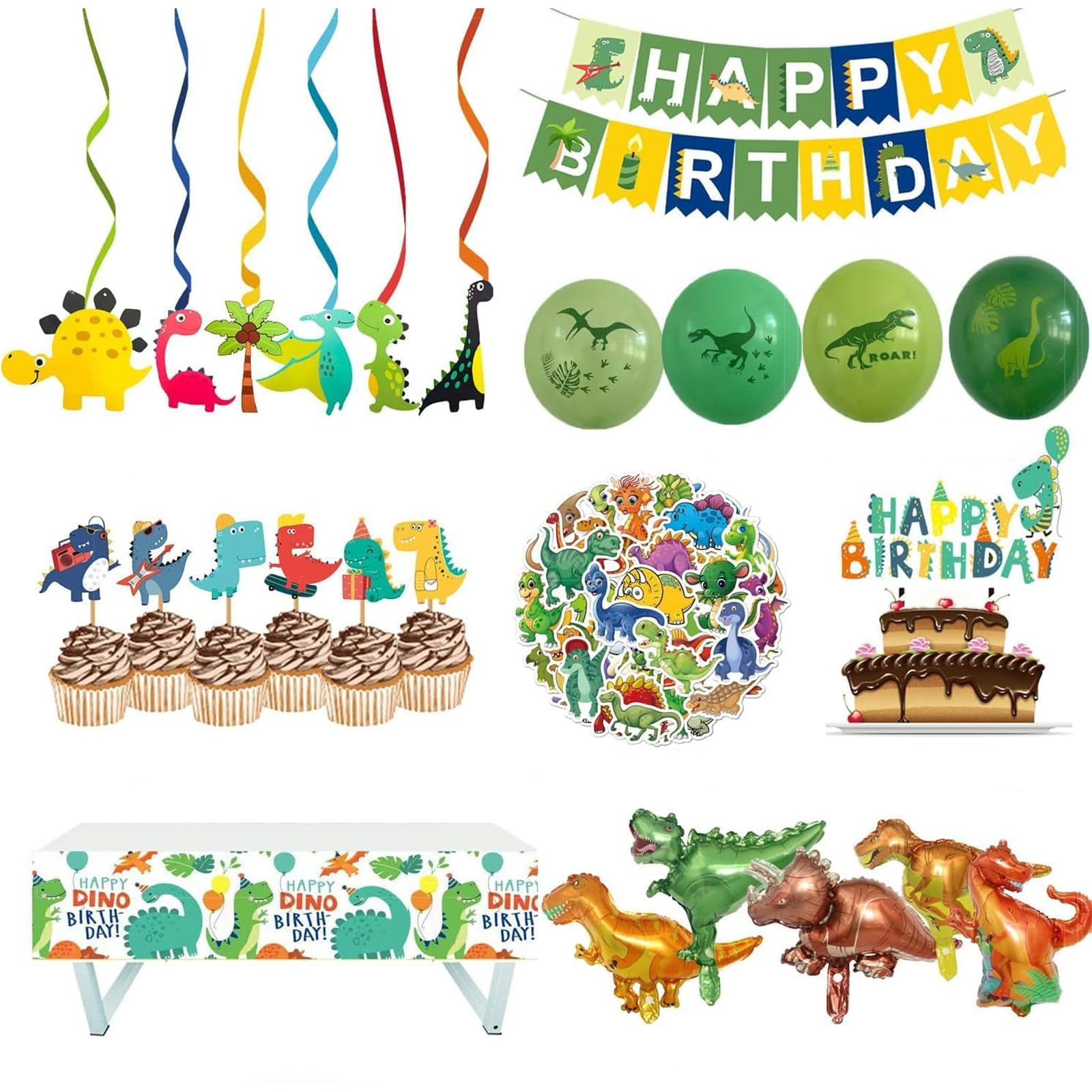 Dinosaur Birthday Party Supplies for 3 4 5 6 7 Year Old Kids 108 Pcs ...