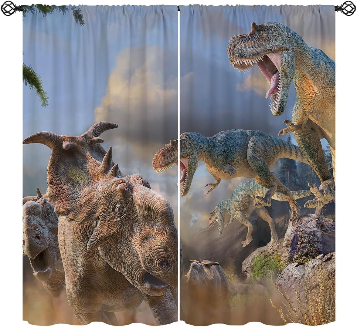 Dinosaur Blackout Curtains for Girls Boy Home Decor, Jungle ...