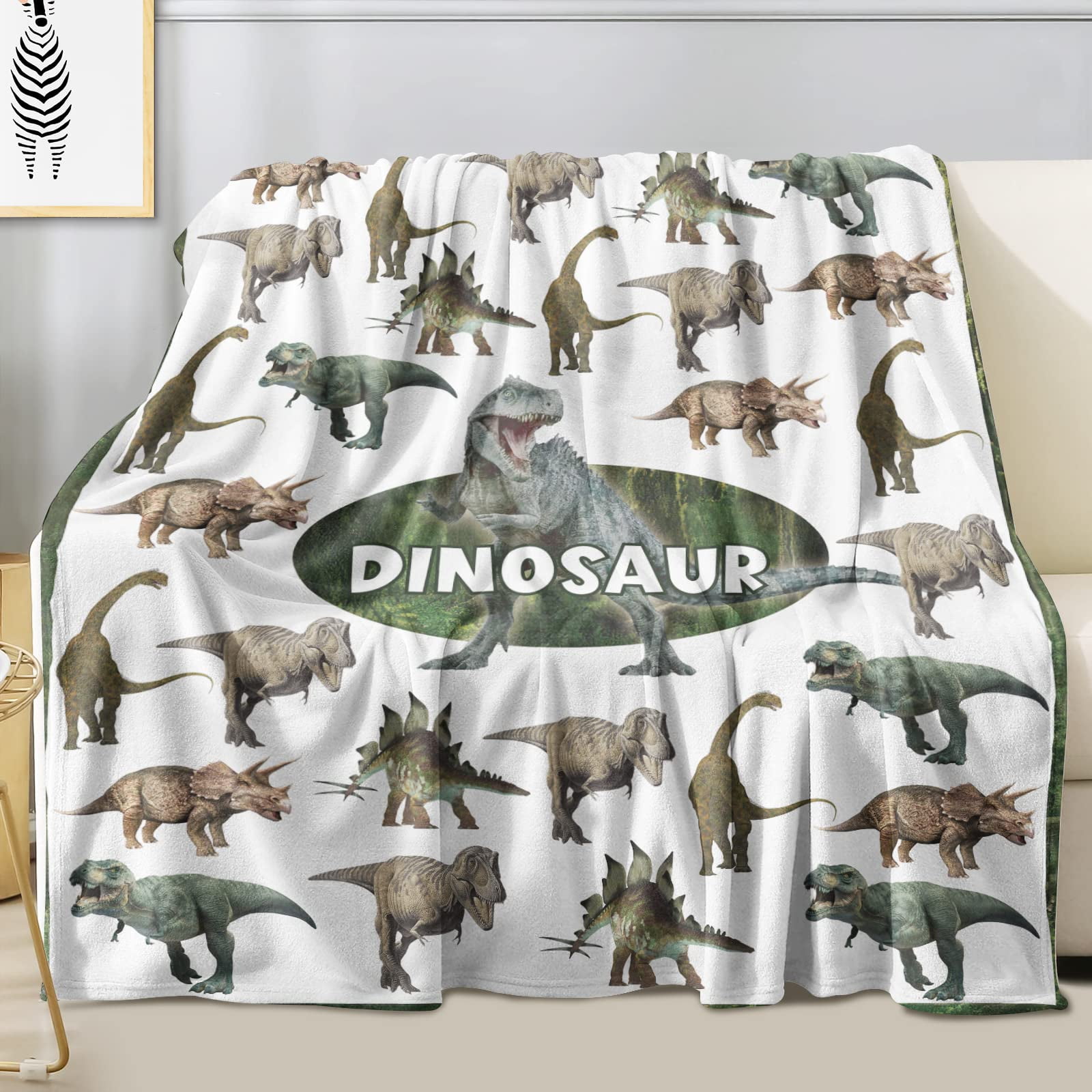 Dinosaur Blanket Soft Flannel Lightweight Dinosaur Throw Blanket Dino ...