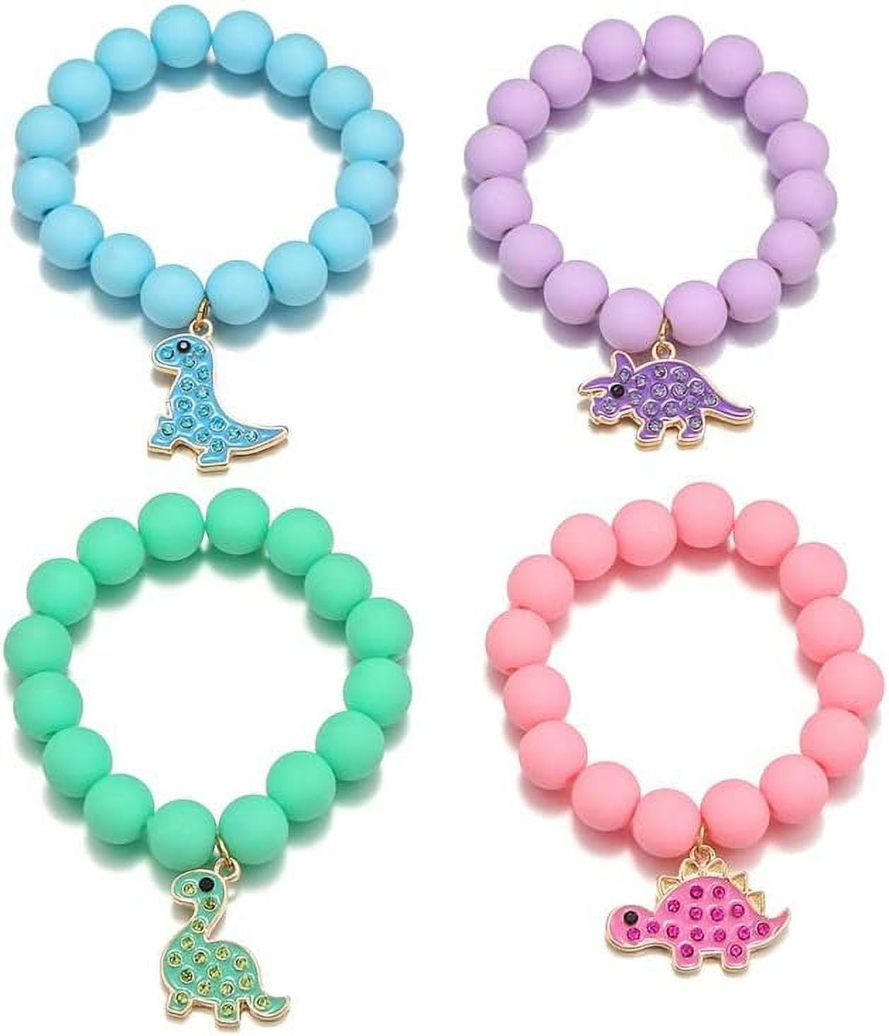 Dinosaur Bracelet Set Love Beaded Butterfly Bracelet Set Acrylic ...