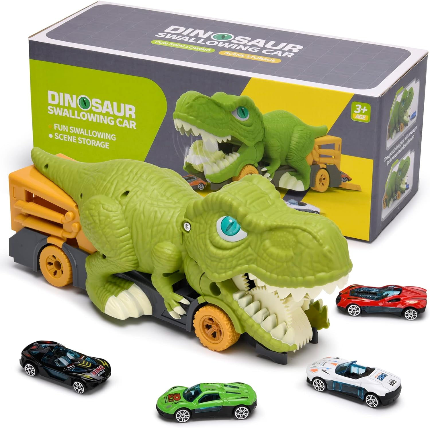 Dinosaur Car Swallowing Toy - Dinosaur Truck 6 Mini Alloy Cars 6 Small ...