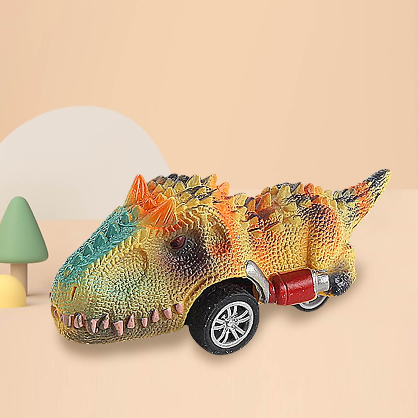 Dinosaur Car Toy, Usavan Mini Simulation Horned Stegosaurus Tyrannosaur ...