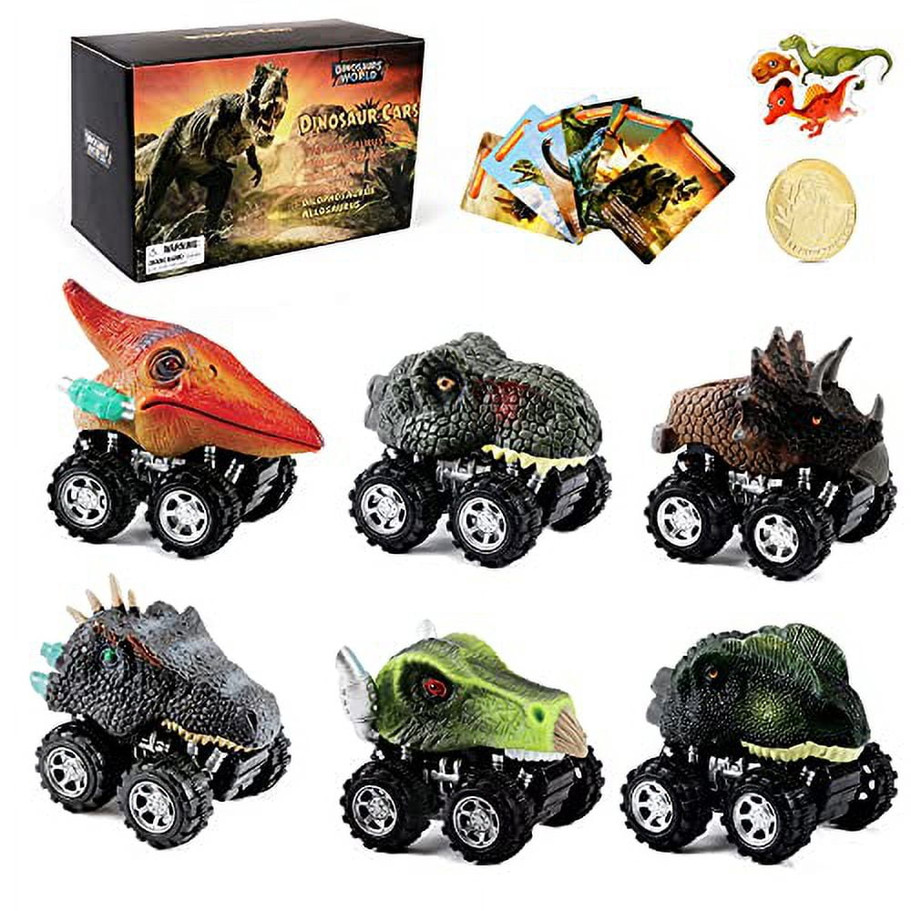 Dinosaur Car Toys for Boys - 6 Pack Kids Pull Back Dinosaurs Cars Toy for 3 Year Old BoySmall ...