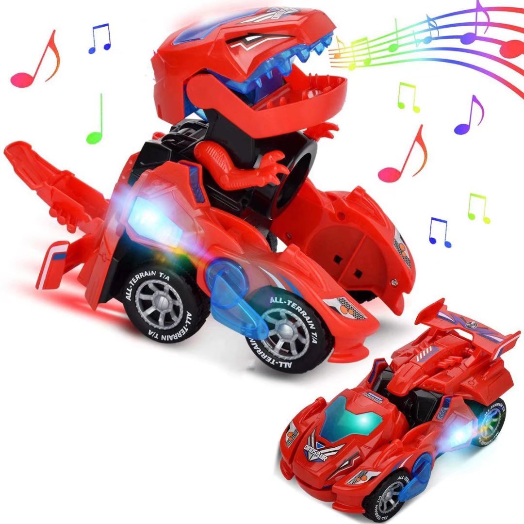 Dinosaur Cars Transforming Toys, Transforming Dinosaur LED Car with ...