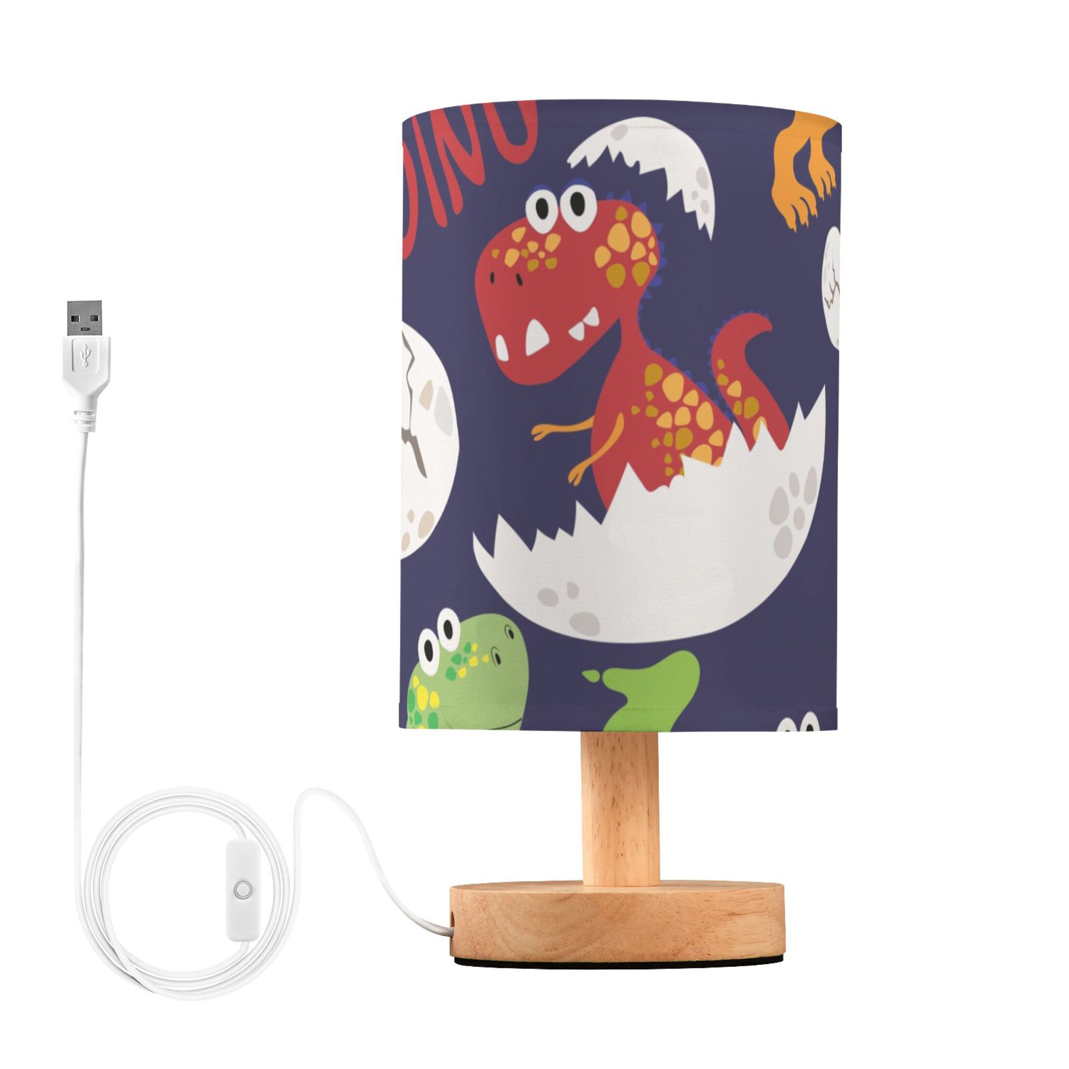Dinosaur Cartoon Childish Dino Egg Bedside Table Lamp LED Warm Lights ...