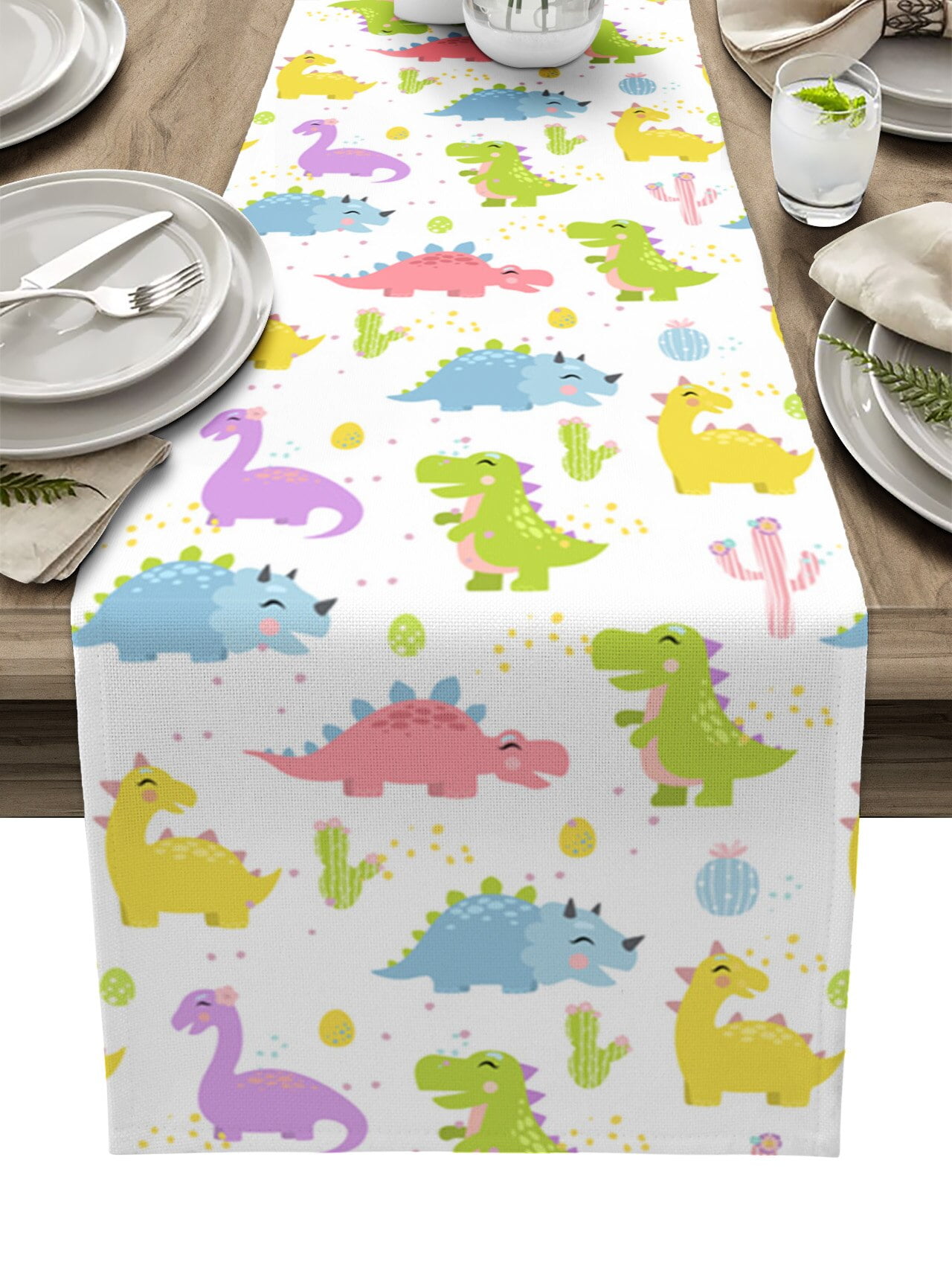 Dinosaur Cartoon Color Cactus Home Coffee Table TV Counter Luxury ...
