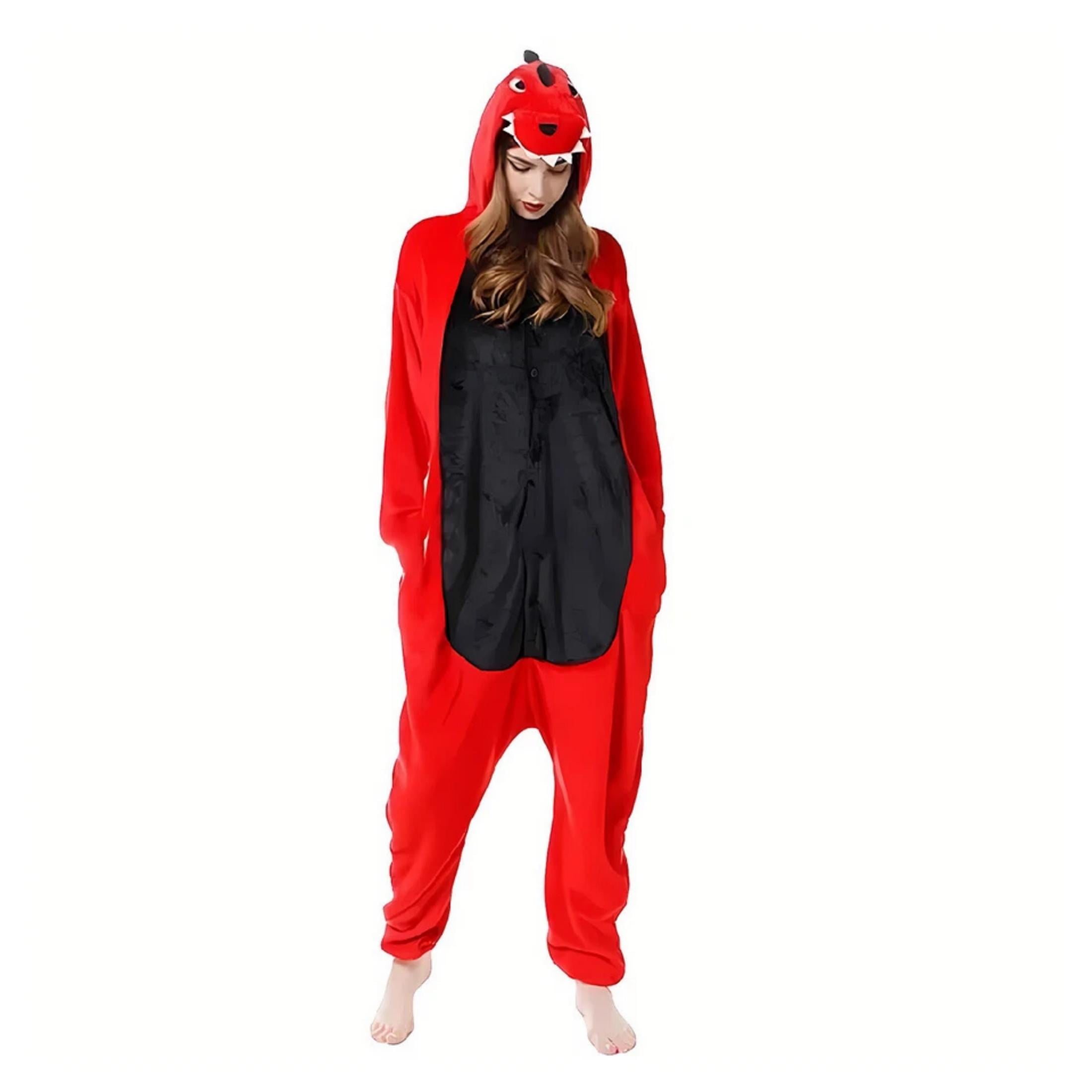 Dinosaur Cartoon Flannel Pajamas One Piece Fall Winter Homewear ...