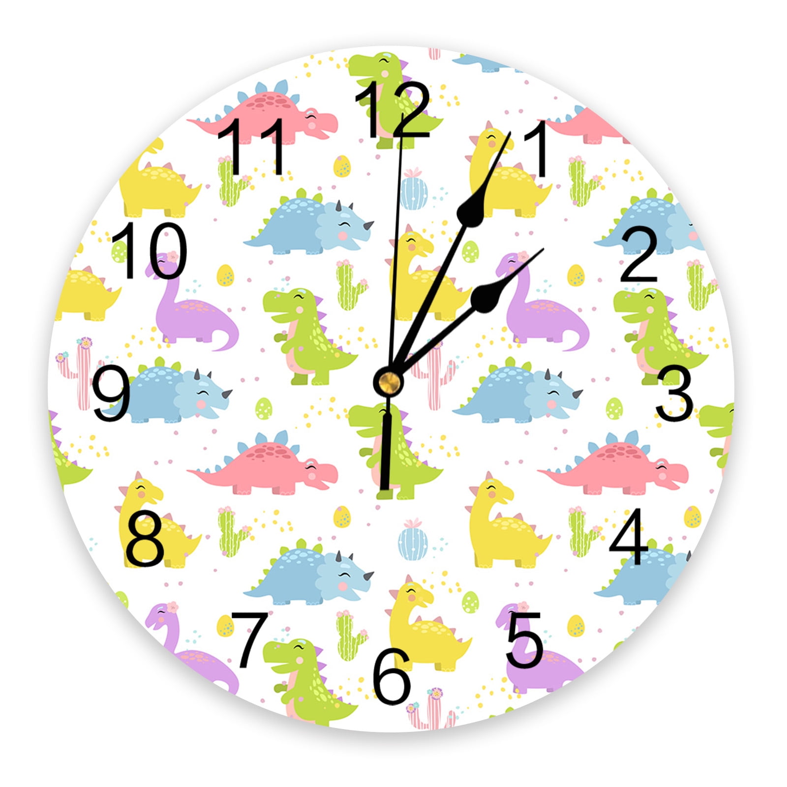 Dinosaur Cartoon Modern Wall Clock For Home Office Wall ration Living ...