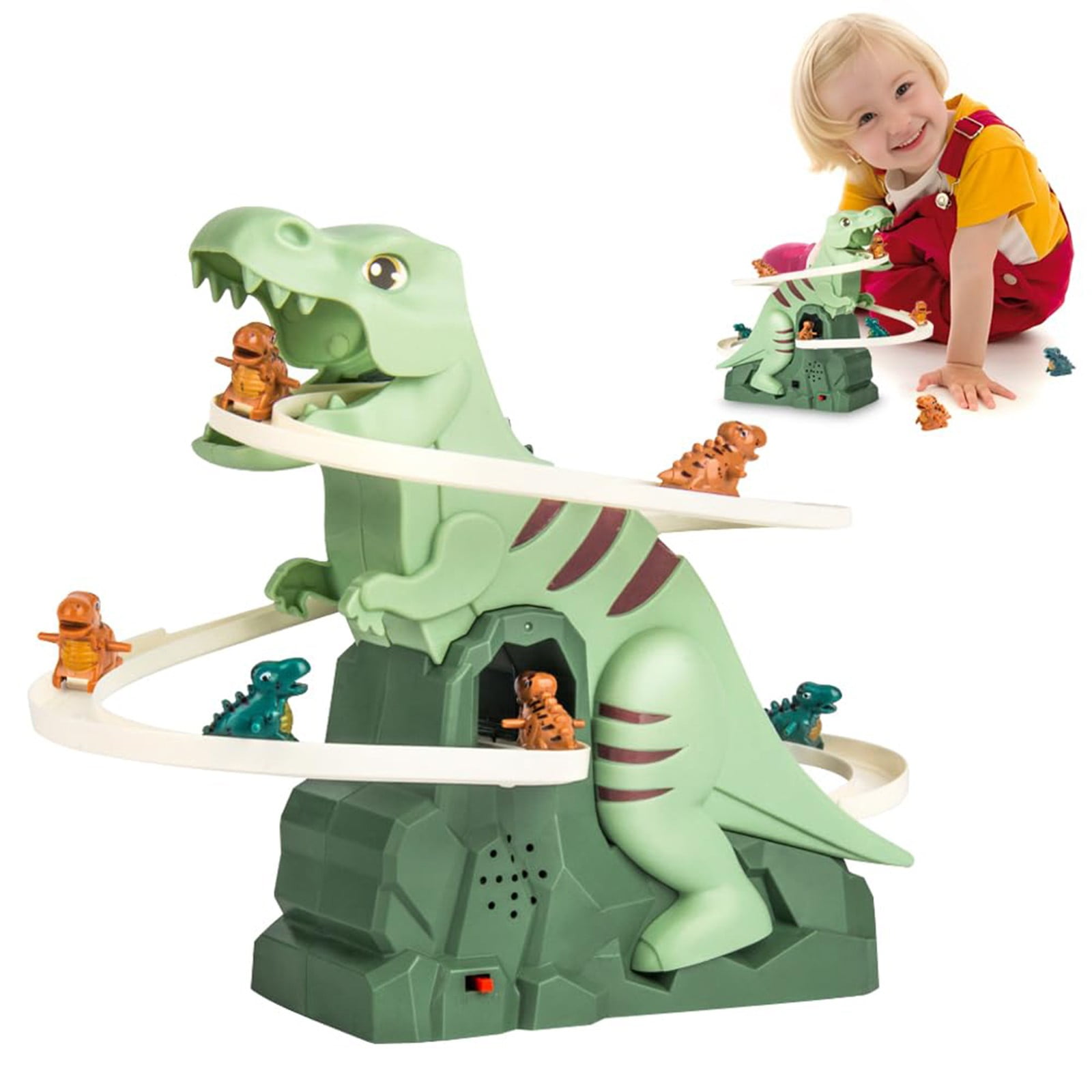 Dinosaur Chasing Race Track, Electric Dinosaur Climbing Stairs ...