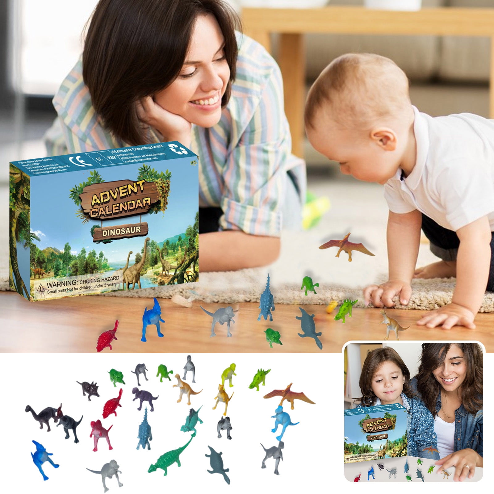 Dinosaur Christmas Building Kit Advent Calendar 2025, 24 Buildable ...