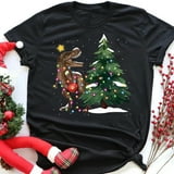 Dinosaur Christmas Light Shirt, Funny T-rex Christmas Shirt, Dino ...