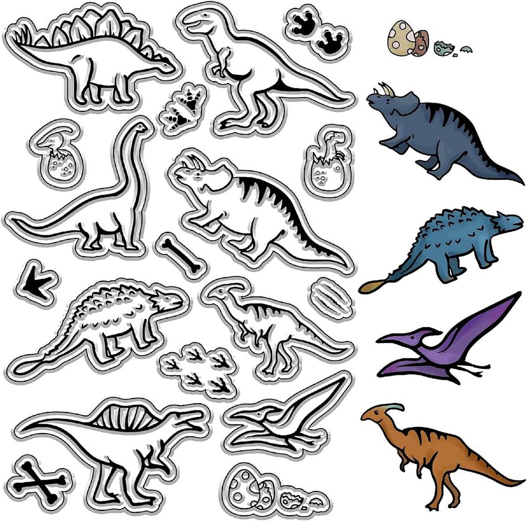 Dinosaur Clear Stamps Bones Paw Prints Dinosaur Eggs Reusable Retro ...