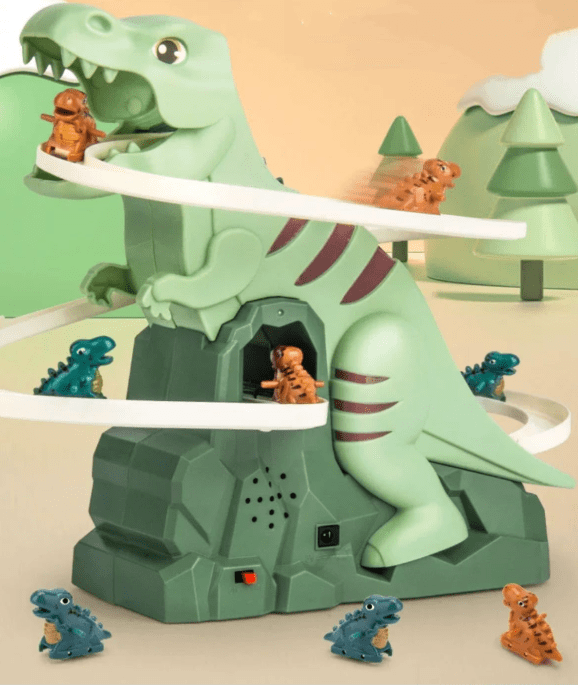 Dinosaur Climbing Slide Music Toy, Electric Race Track Game Fun Track ...