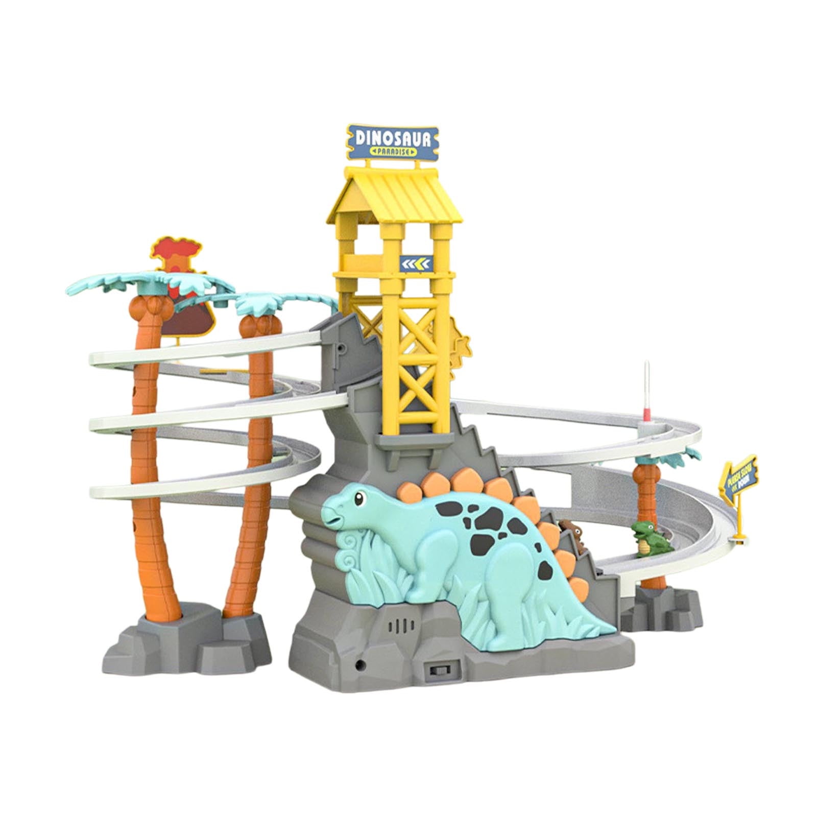 Dinosaur Climbing Slide Toy, Dinosaur Race Track Game Set Dino Car ...