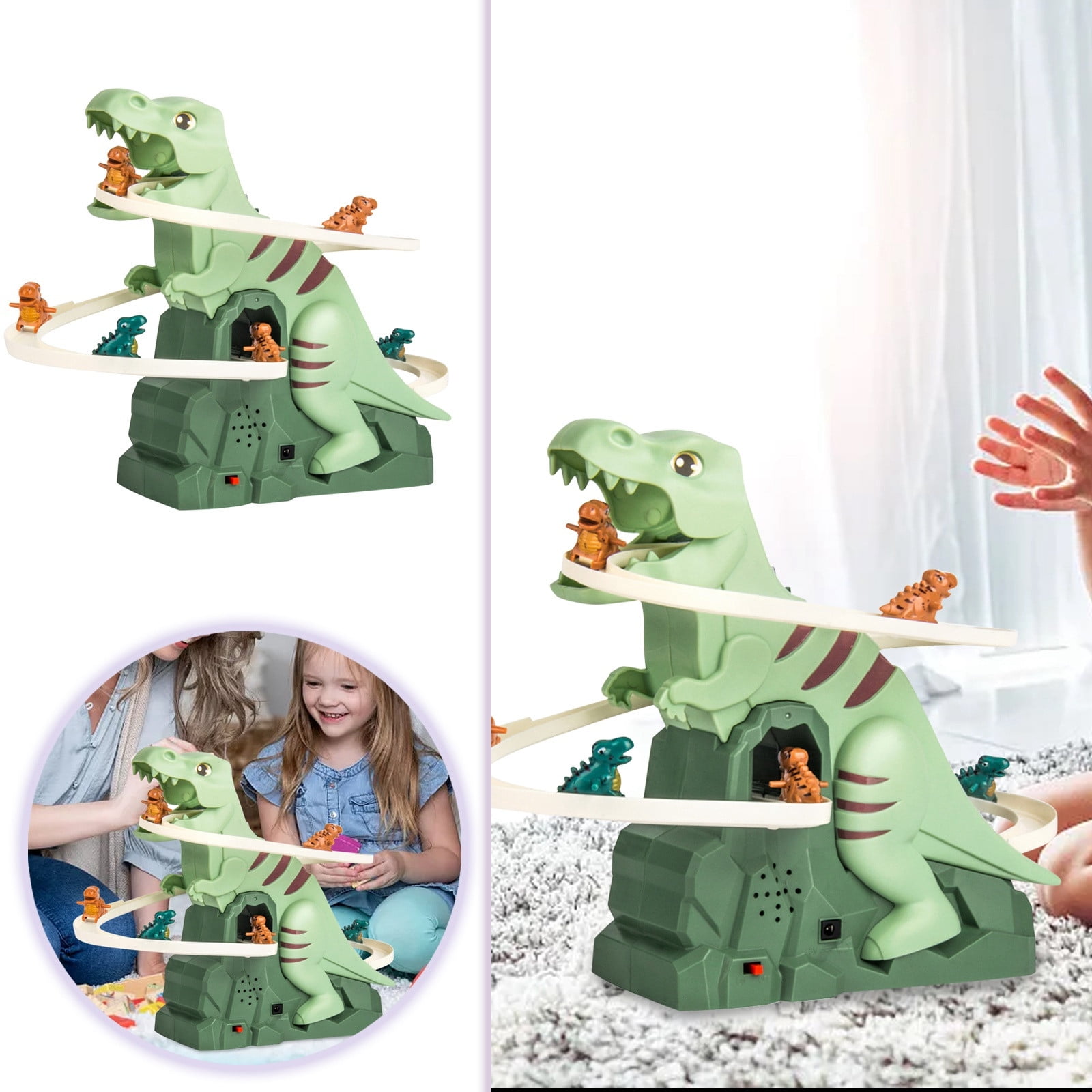 Dinosaur Climbing Slide Toy with Music & Lights - Electric Dinosaur ...