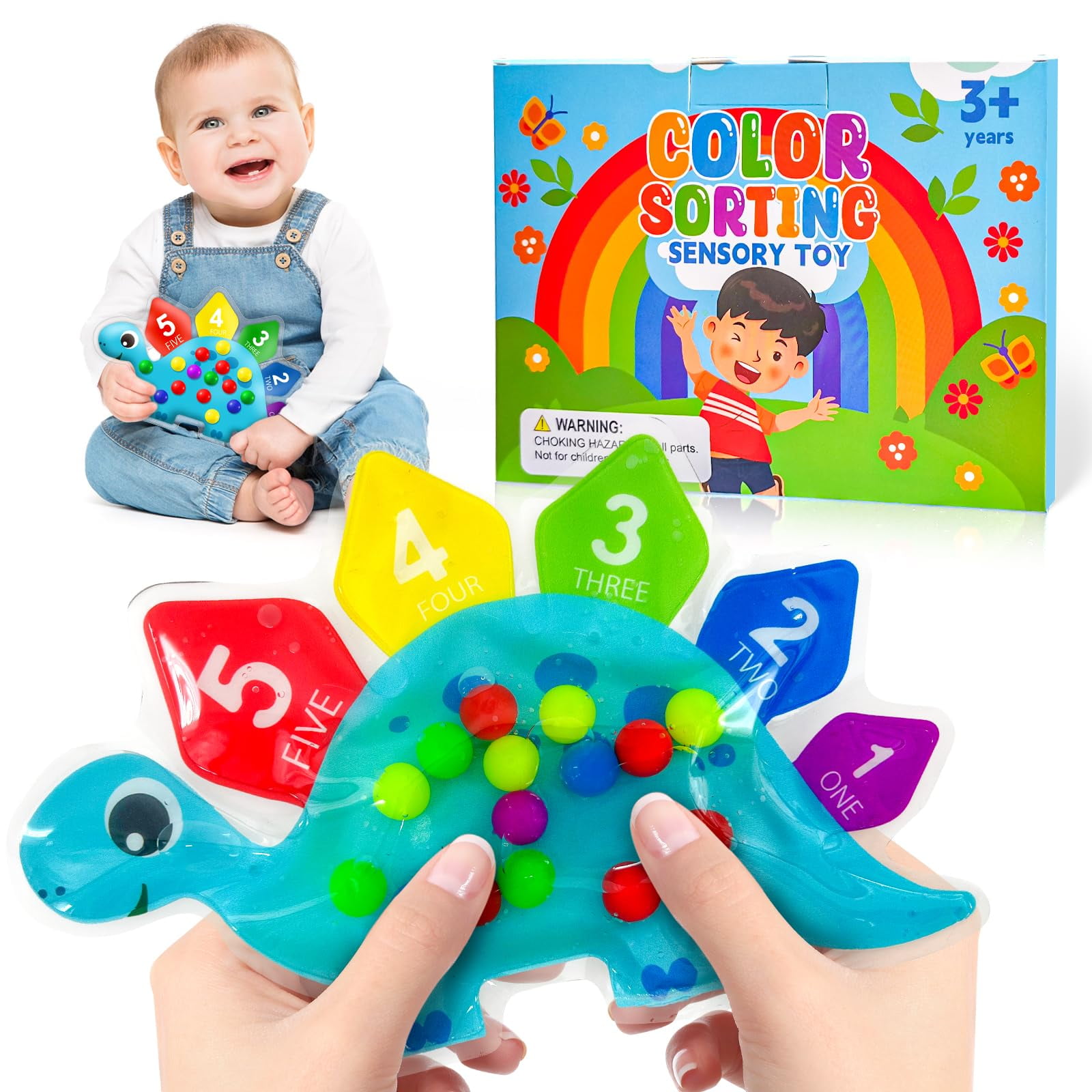 Dinosaur Color Sorting Sensory TSF6 Toy for Toddler, Preschool Learning ...