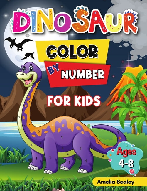 Dinosaur Color by Number Activity Book for Kids: Animal Color by Number ...