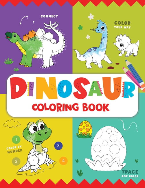 Dinosaur Coloring Book: Fun Dinosaur Coloring Activity Book for Kids ...