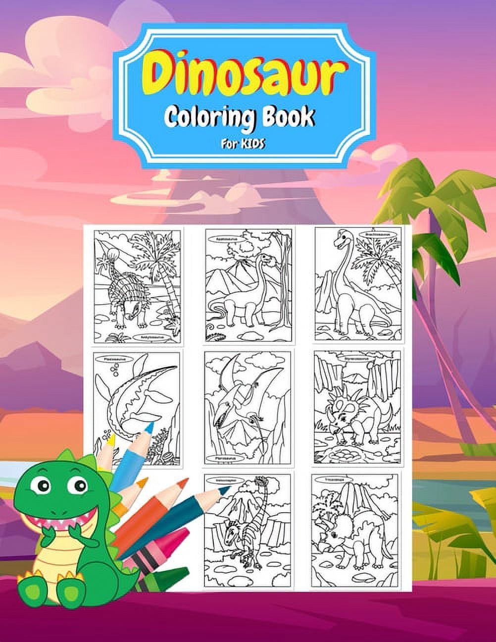 Dinosaur Coloring Book for Kids: Cute Coloring Pages with Dinosaurs ...