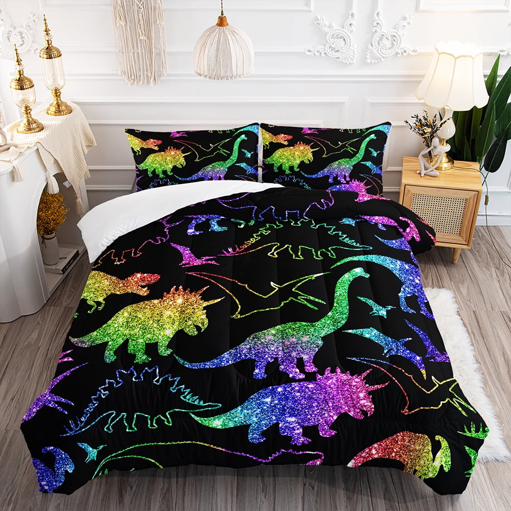 Dinosaur Comforter Cover Set Twin Size 3D Print Gradient Dinosaur ...