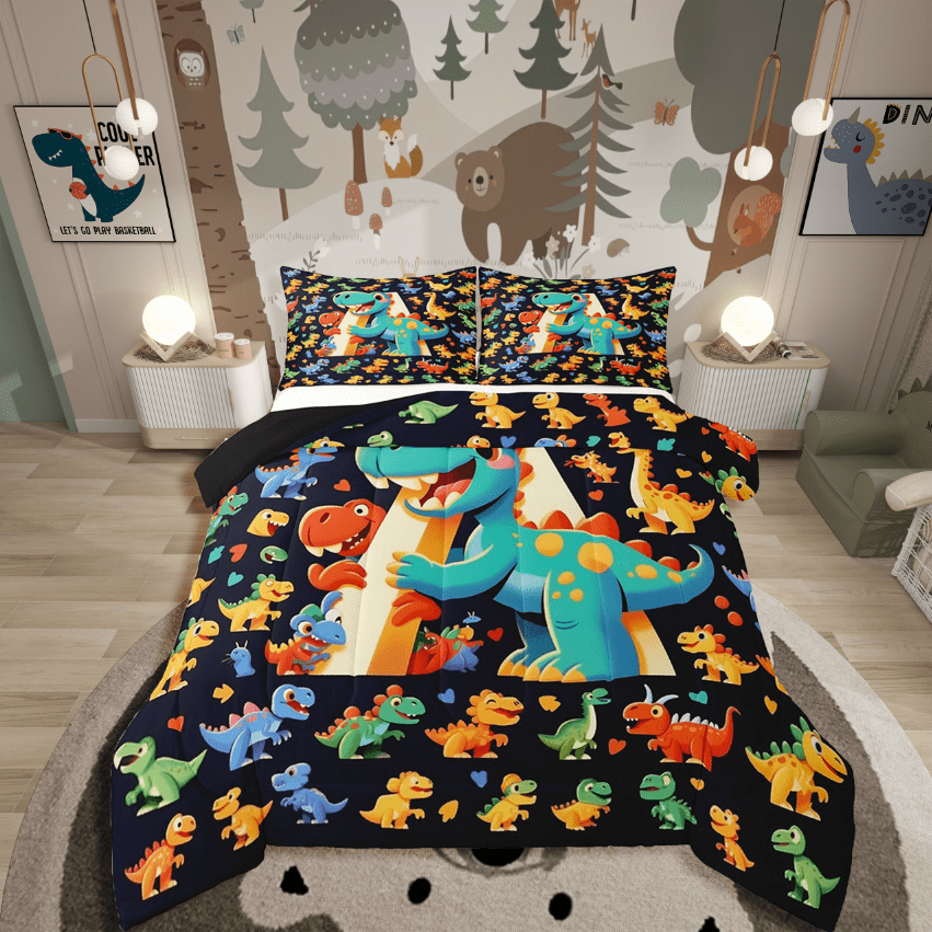 Dinosaur Comforter Set Full Size Cute Cartoon Animal Bedding Sets ...